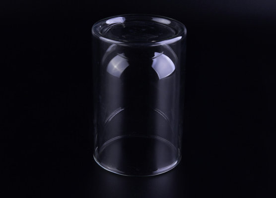 Hand Made Heat Resistant Double Wall Borosilicate Glass Cylinder Round Shape