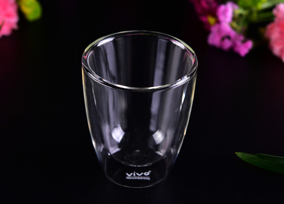 Drinkingware Double Wall Thermo Borosilicate Glass Microwave Logo Decal On The Bottom