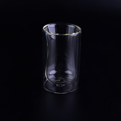 Popular 85ml Double Wall Borosilicate Glass Tea Cup Bottom dia 5.2cm