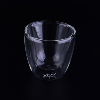 Novelty Double Wall Borosilicate Glass Cup FDA / ISO9001 , Frosted Logo