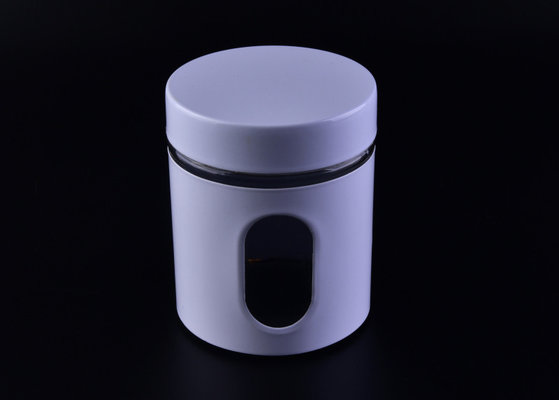 650ML Glass Tableware Storage Glass Jars with White Painted Colored Metal Lids