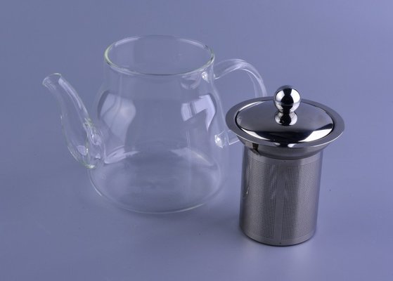 Home Use Pryex Clear Double Wall Borosilicate Glass Teapot With Cylinder Filter