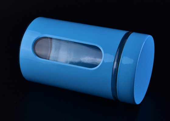 Machine Made stocked recycled glass storage jars with Lid , FDA / CE / EU / EEC