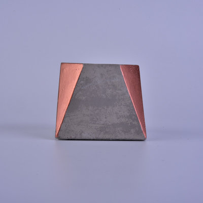 Soy wax candle jar copper painting polygon ceramic concrete candle jar