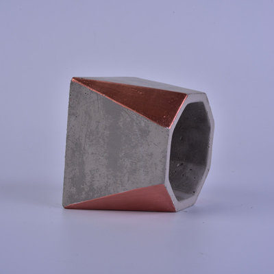 Soy wax candle jar copper painting polygon ceramic concrete candle jar
