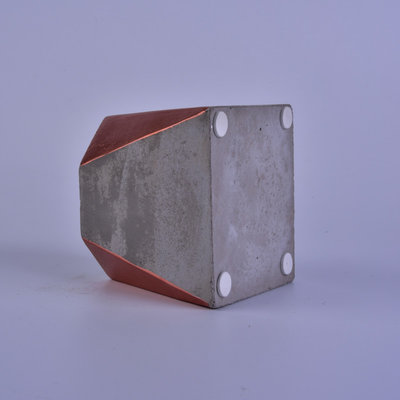 Soy wax candle jar copper painting polygon ceramic concrete candle jar