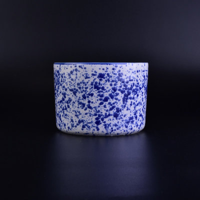 Ceramic Candle Holder With Dots By Glazing Finish