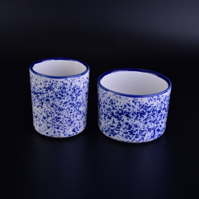 Ceramic Candle Holder With Dots By Glazing Finish