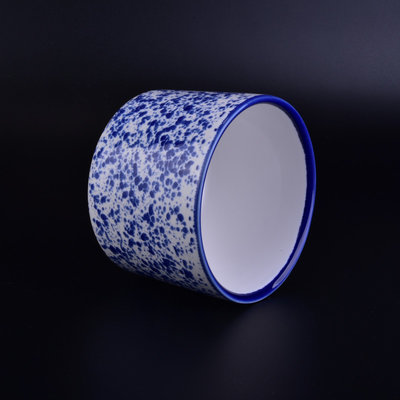 Ceramic Candle Holder With Dots By Glazing Finish
