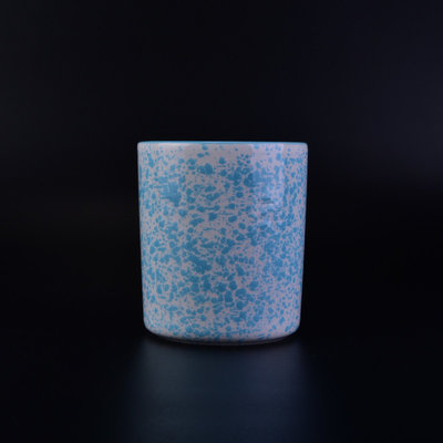 Glazing Ceramic Canlde Cup With Coloful Dots Finish