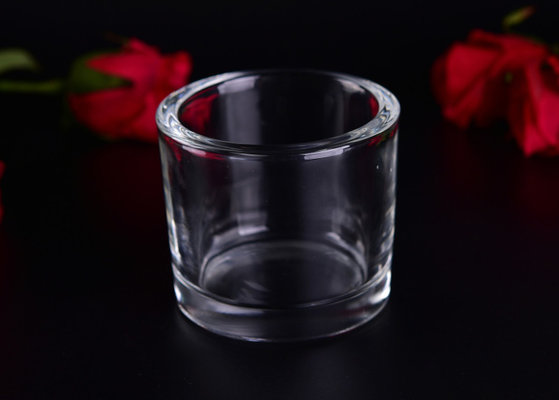 10 Oz 280ml Heavy Thick Wall Clear Round Glass Candle Holders For Tealight Or Wax