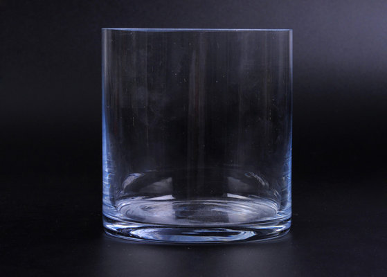 500 Ml Capacity Decorations Glass Candle Holder , Glass Candelabra Holders With Decal