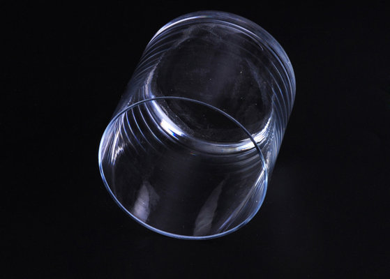 500 Ml Capacity Decorations Glass Candle Holder , Glass Candelabra Holders With Decal