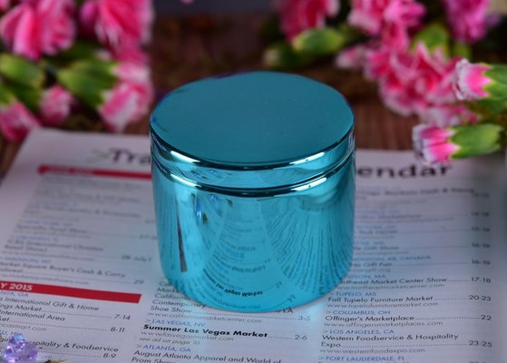Gifts Shining Glazed Plating Ceramic Candle Holder With Lids , Candy Color