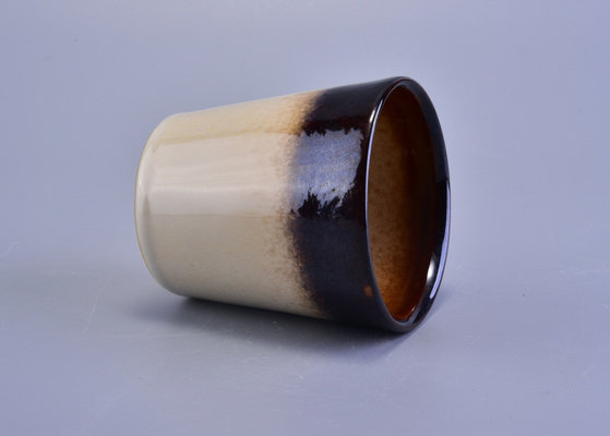 Wedding Decorative Transmutation Glazed Ceramic Candle Jar For Scented Soy Wax