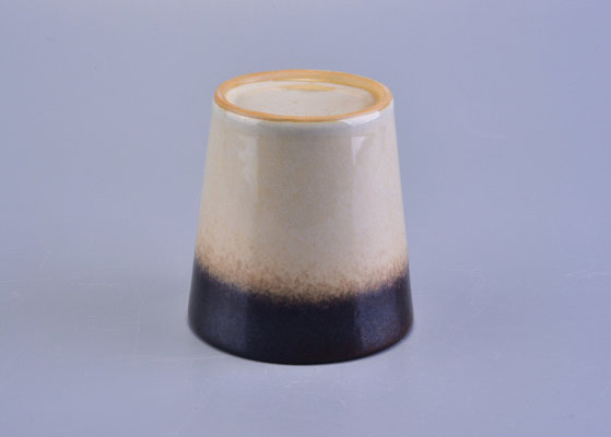 Wedding Decorative Transmutation Glazed Ceramic Candle Jar For Scented Soy Wax
