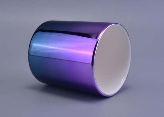 396Ml Capacity Luxury Ceramic Candle Holders Handmade Glazing Gradient Color
