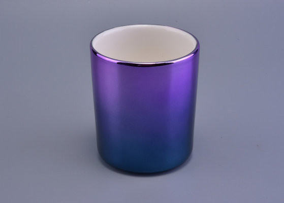 396Ml Capacity Luxury Ceramic Candle Holders Handmade Glazing Gradient Color
