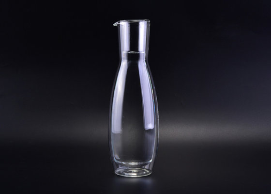 Heat Resistant Glass Tableware / Wine 1 Liter Glass Carafe Bulk Customized Sizes