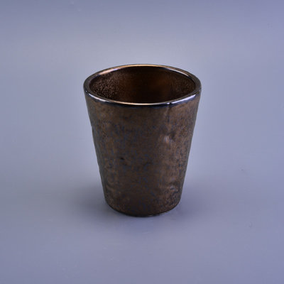 Metalic Glazed Finish Ceramic Votive Candle Holders Custom Made , 104mm Height