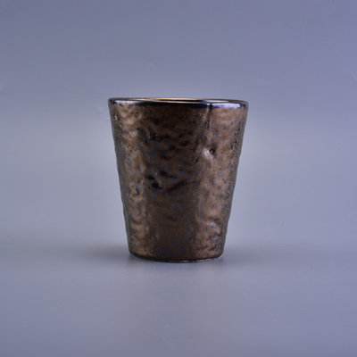 Metalic Glazed Finish Ceramic Votive Candle Holders Custom Made , 104mm Height