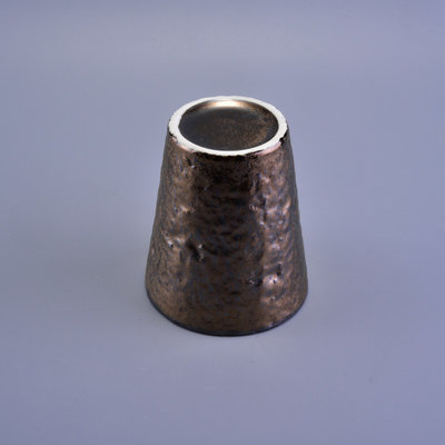 Metalic Glazed Finish Ceramic Votive Candle Holders Custom Made , 104mm Height