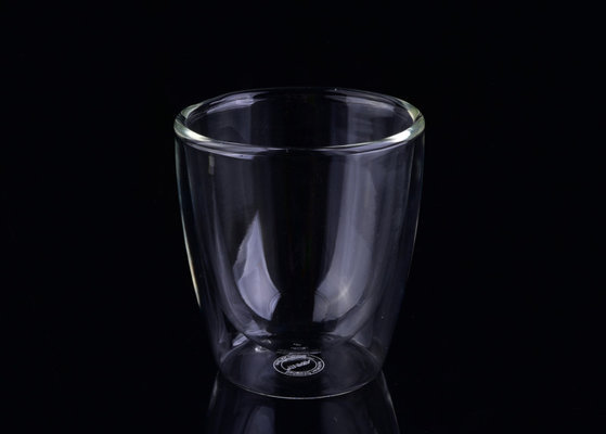 Custom Frosted Logo Double Wall Borosilicate Glass Coffee Cup For Gift