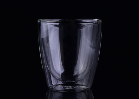 Custom Frosted Logo Double Wall Borosilicate Glass Coffee Cup For Gift