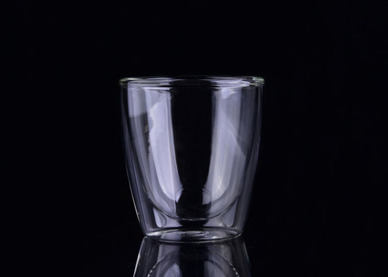 Custom Frosted Logo Double Wall Borosilicate Glass Coffee Cup For Gift