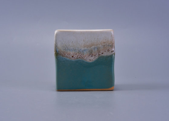8oz Square Transmutation Glazed Candle Holder Ceramic Different Colors Or Pattern