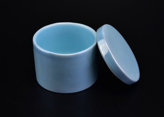 Home Hand Made Ceramic Tealight Holders , Glazing Color Ceramic Candle Jars