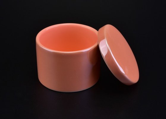 Home Hand Made Ceramic Tealight Holders , Glazing Color Ceramic Candle Jars