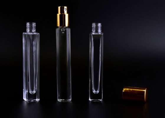 10Ml square empty glass perfume bottles with golden sprayer and cap