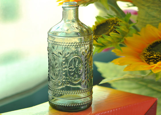 Fragrance Scented Essential Oil Glass Perfume Bottles With Pattern , Grey
