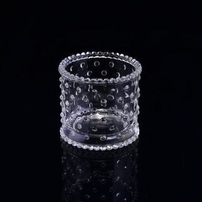 170Ml Capacity Small Glass Tealight Holders Nail Design , Machine Made