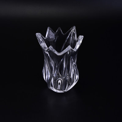 Flower shape glass tealight candle holders / glass candlestick holders