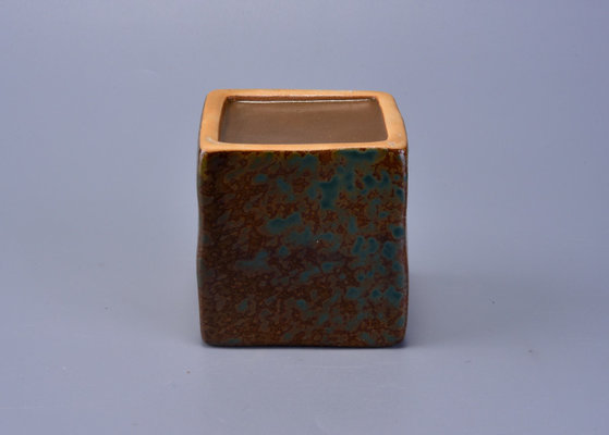 Square Copper Rust Decoration Ceramic Candle Container Set for Soy Wax