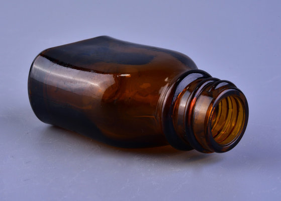 Color Coating Amber Glass Cosmetics Essential Oil Bottle With Dropper