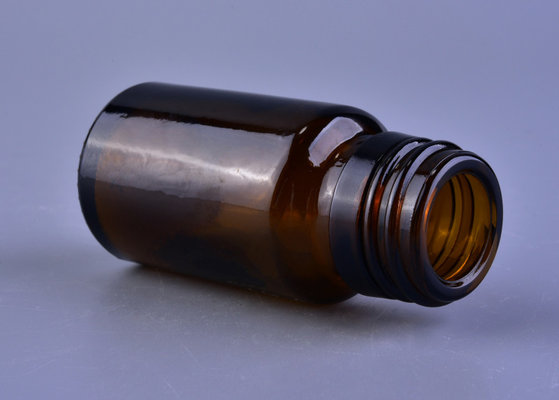 Amber Small Glass 16ml Essential Oil Empty Makeup Containers With European Dropper Cap