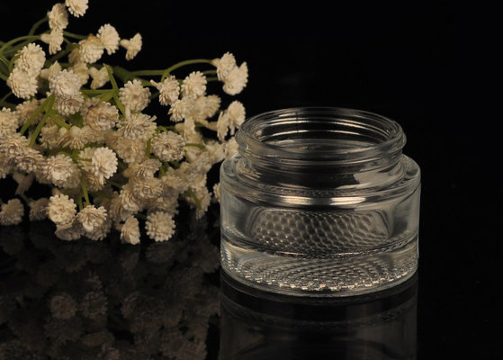 Oval Shape Glass Cosmetic Jars , Acrylic Clear Cosmetic Jars Capacity 50ml