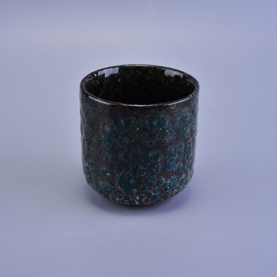 Glazing Classic ceramic candle containers with glazing finish for wedding