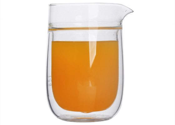 290ML FDAの口が付いているジュースのための耐熱性二重壁のホウケイ酸ガラス