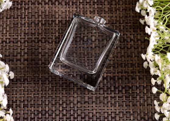 Rectangle Custom Made Glass Perfume Bottles , Glass Spray Pump Bottle