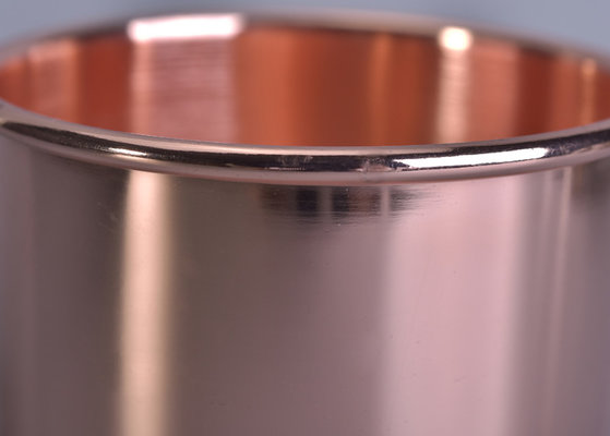 Customized 400ml small metal candle holders , metal votive holders Rose Gold Plating
