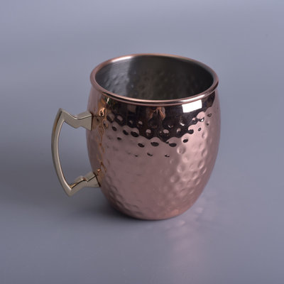 546Ml Capacity Stainless Steel Metal Candle Jars Luxury Gold Plating