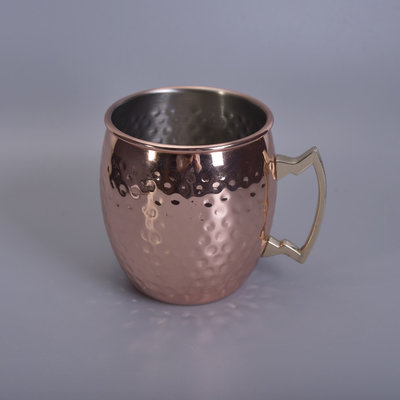 546Ml Capacity Stainless Steel Metal Candle Jars Luxury Gold Plating