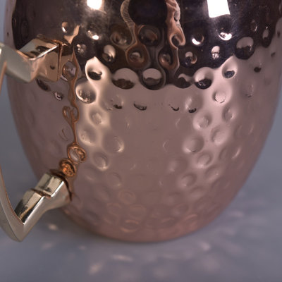 546Ml Capacity Stainless Steel Metal Candle Jars Luxury Gold Plating