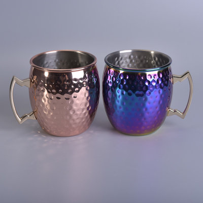 546Ml Capacity Stainless Steel Metal Candle Jars Luxury Gold Plating