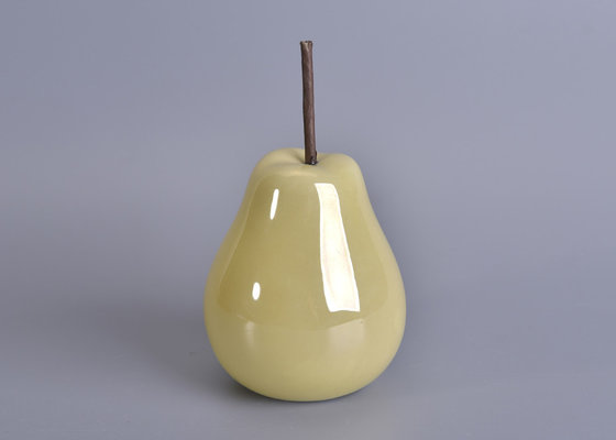 Pearl Glazed Ceramic Pear Dining Kitchen Room Table Centerpiece Fruit Decoration