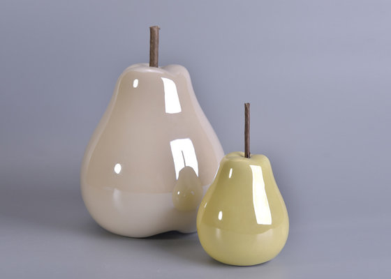 Pearl Glazed Ceramic Pear Dining Kitchen Room Table Centerpiece Fruit Decoration
